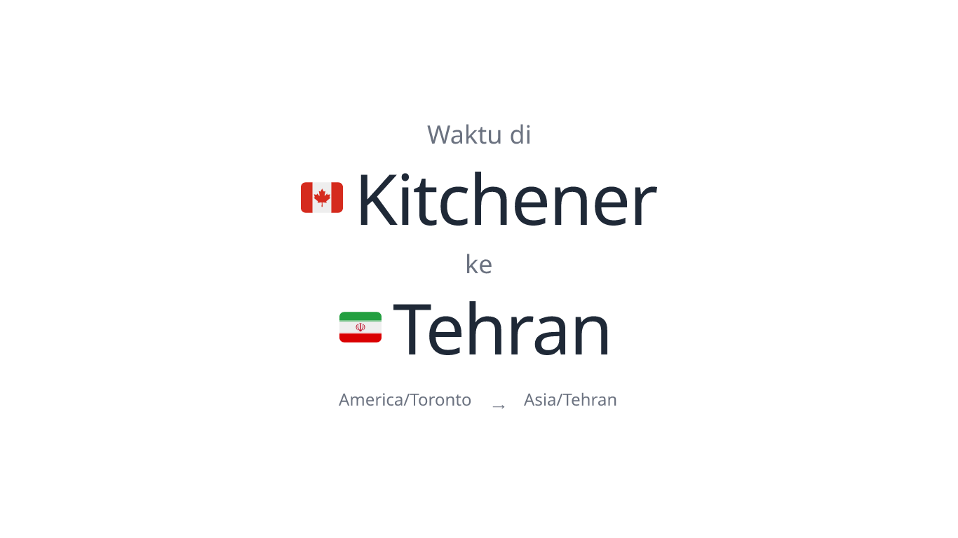 Perbedaan Waktu Kitchener ke Tehran – Selisih 8.5 jam lebih cepat