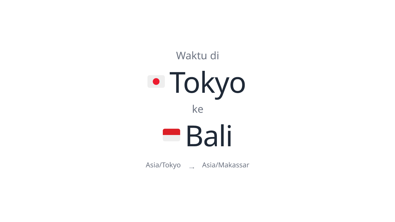 Perbedaan Waktu Tokyo ke Bali – Selisih 1 jam lebih lambat