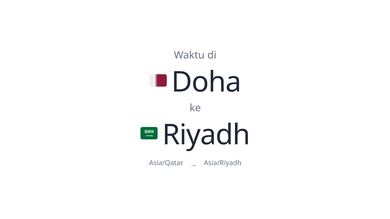 Perbedaan Waktu Doha ke Riyadh – Selisih sama
