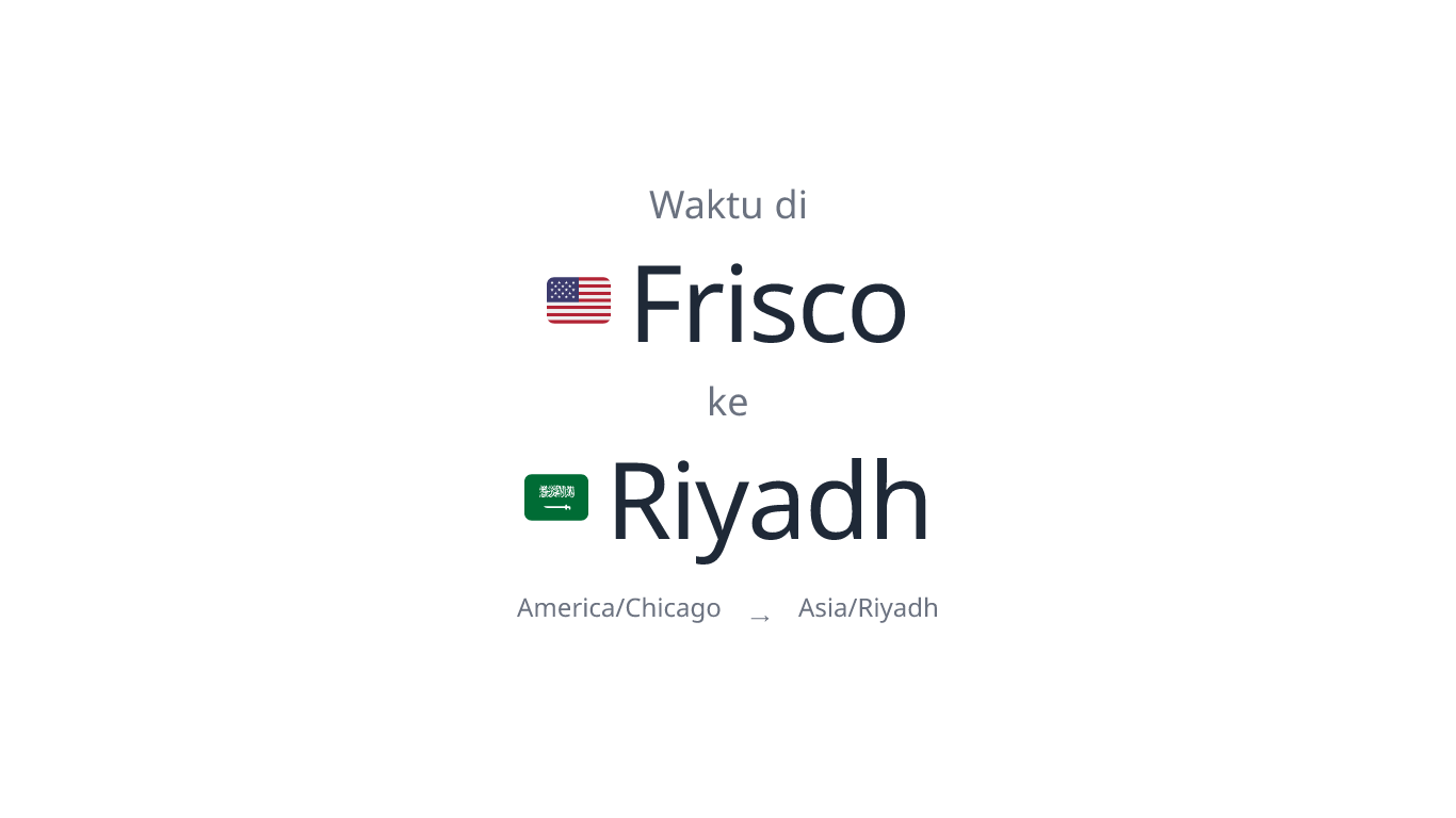 Perbedaan Waktu Frisco ke Riyadh – Selisih 9 jam lebih cepat