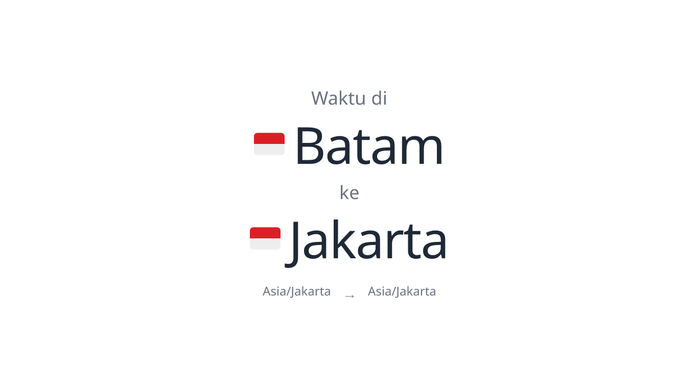 Perbedaan Waktu Batam ke Jakarta – Selisih sama | WAKTU.net